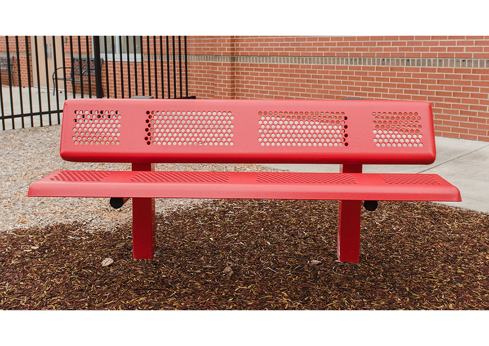 Perforated 4-4 Bench with Back | Elite Play Equipment